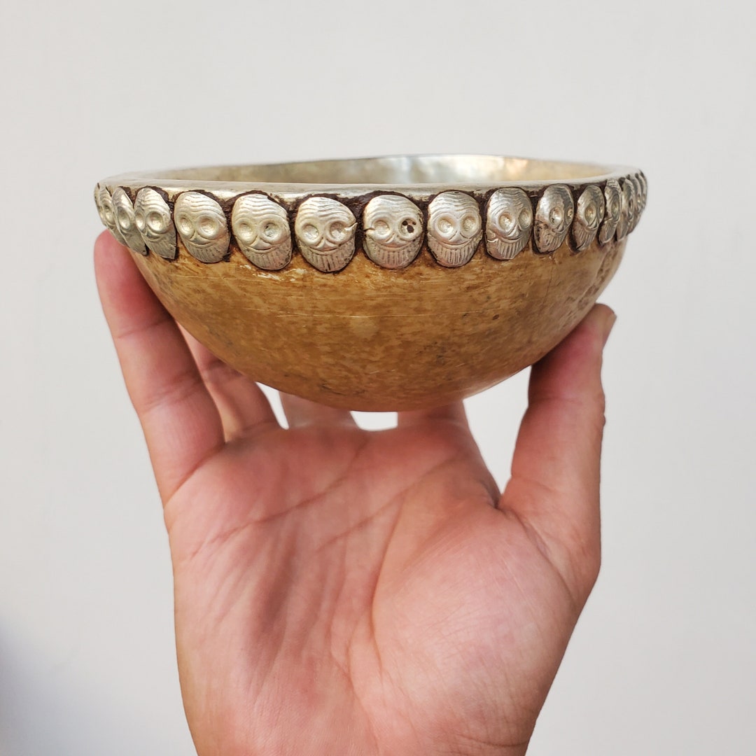 Tibetan Buddhist Fine Handcrafted Resin Kapala Ritual Bowl 7" - Nepal ...