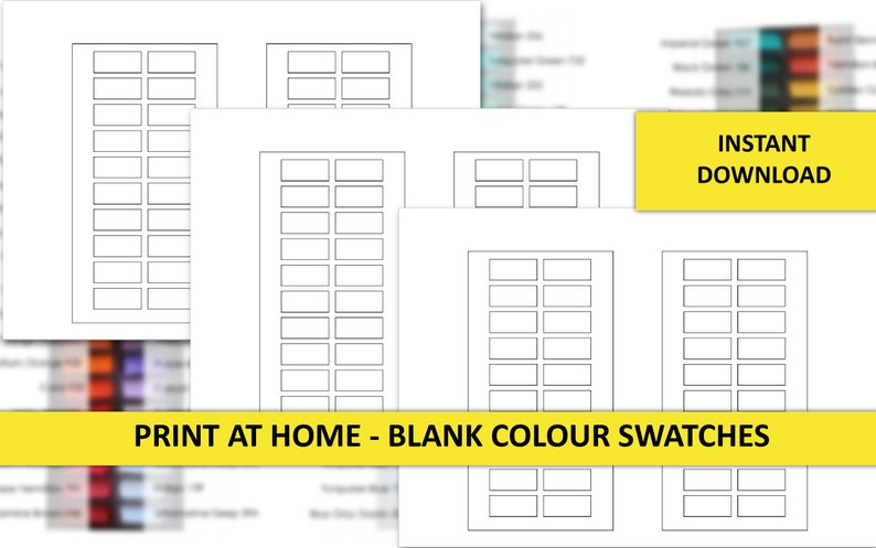 Blank Colour Swatch Chart - DIY Printable Watercolour, Pencil, Pastel ...
