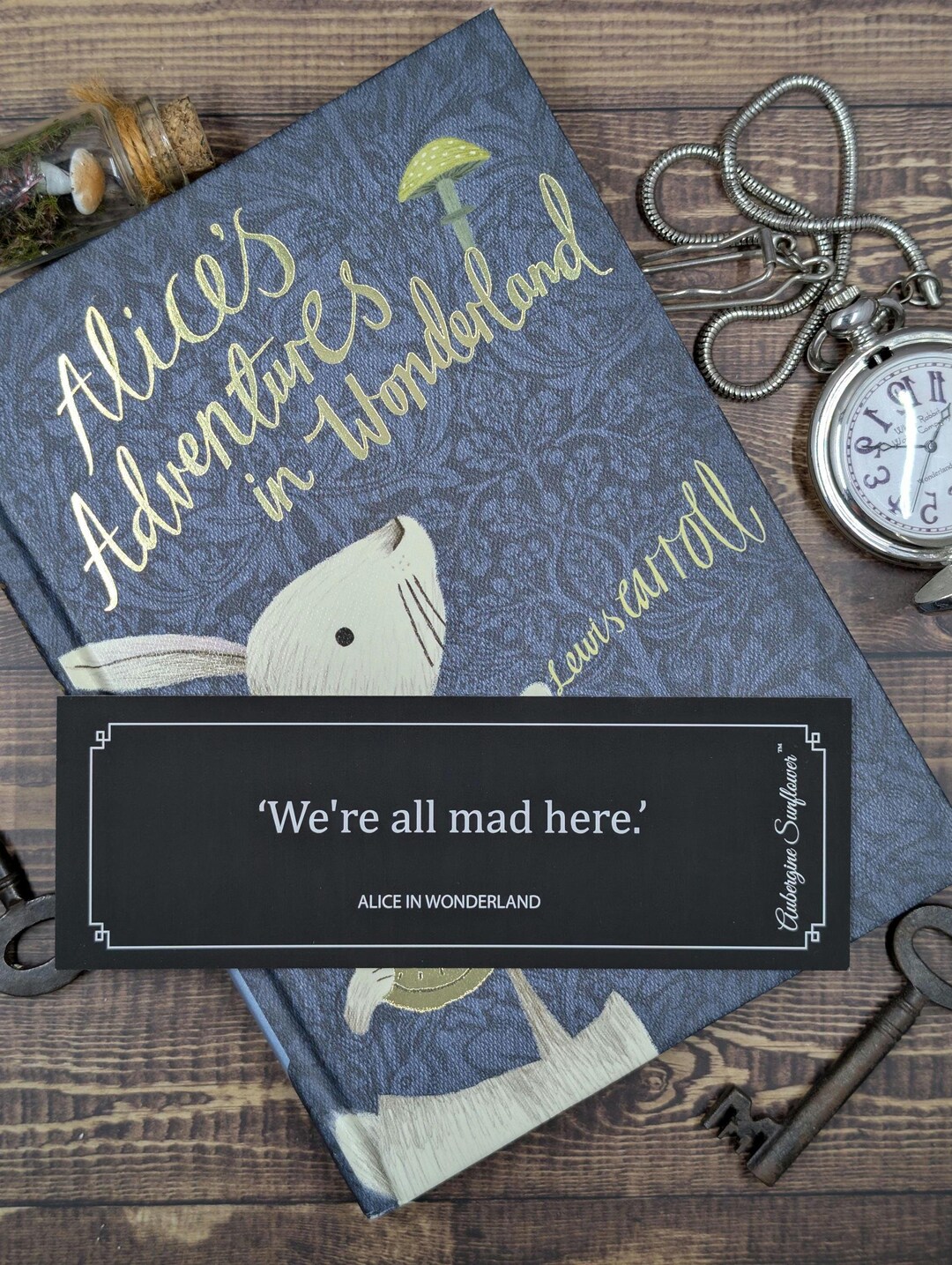 We're All Mad Here Bookmark, Alice in Wonderland - Cheshire Cat - Etsy ...