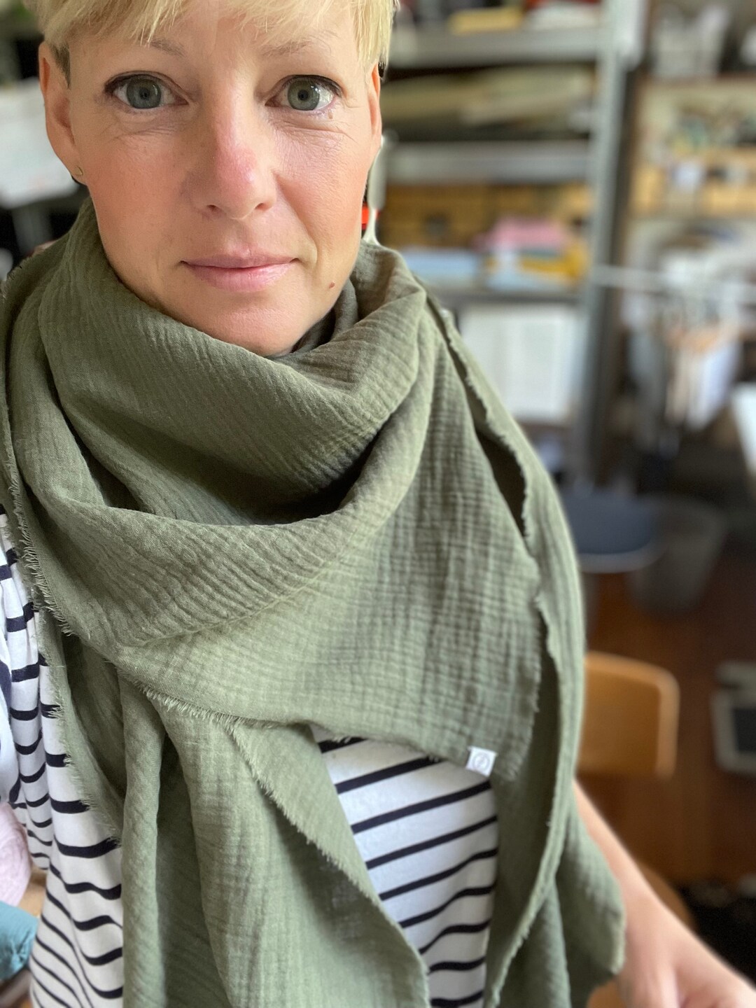 Muslin Cloth Olive, Muslin Scarf, Organic Cotton, Olive Green, Women's ...