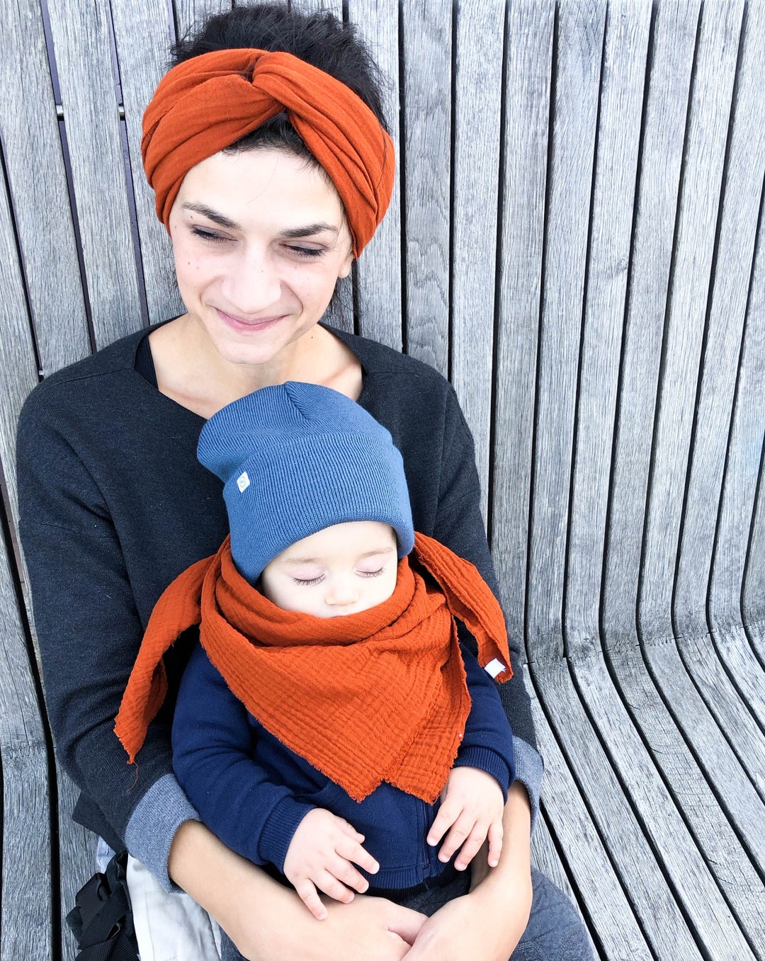 Muslin Hair Band, Rust, Yoga Accessory, Muslin, Turban Hair Band, Knot ...