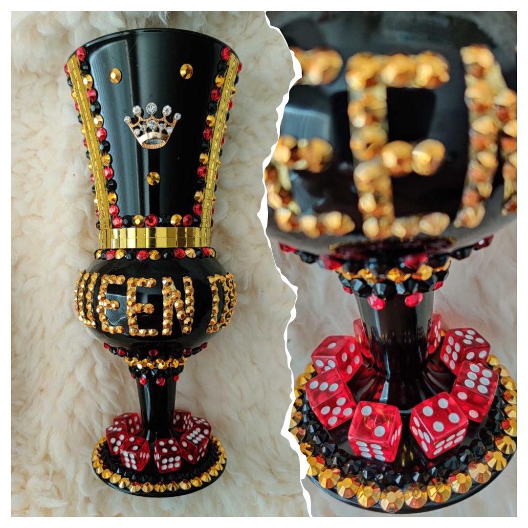 Casino Themed Deluxe Pimp Glass With Dice - Etsy UK
