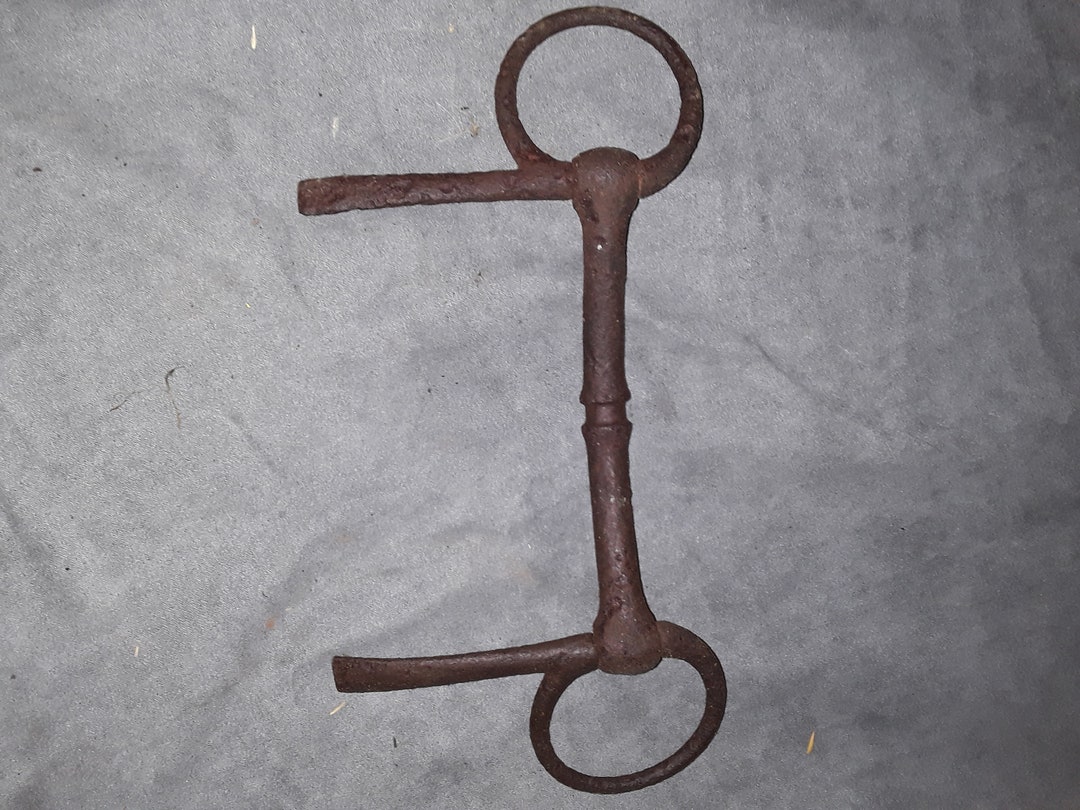 Antique Hand Forged Metal Jointed Horse Bit Primitive Farm Homestead ...