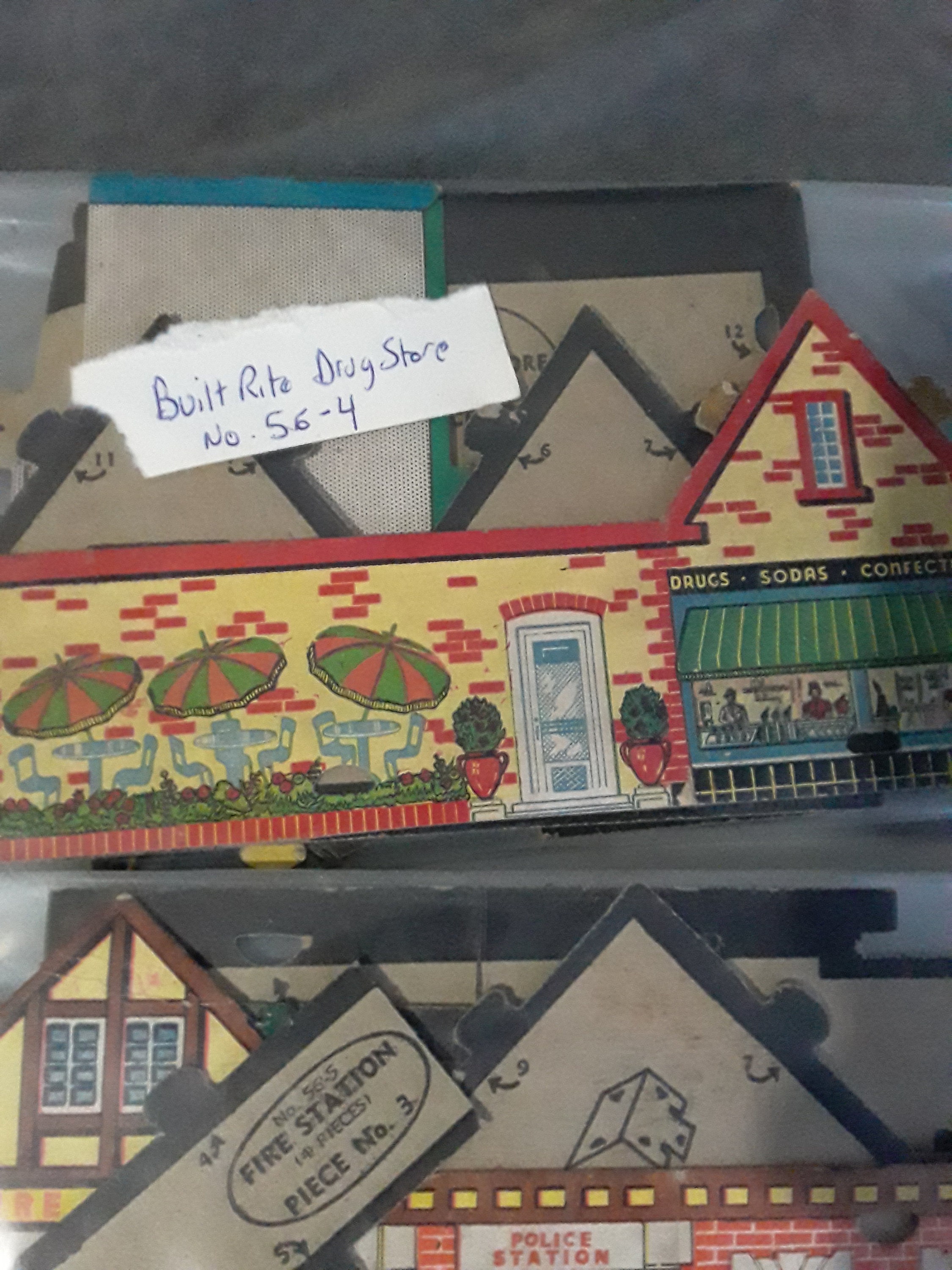 Rare 1940's Built Rite Ho Scale Cardboard City Diorama Buildings ...