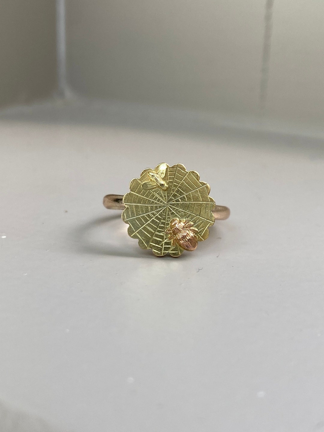 Victorian 9k Gold Spider and Fly Ring - Etsy