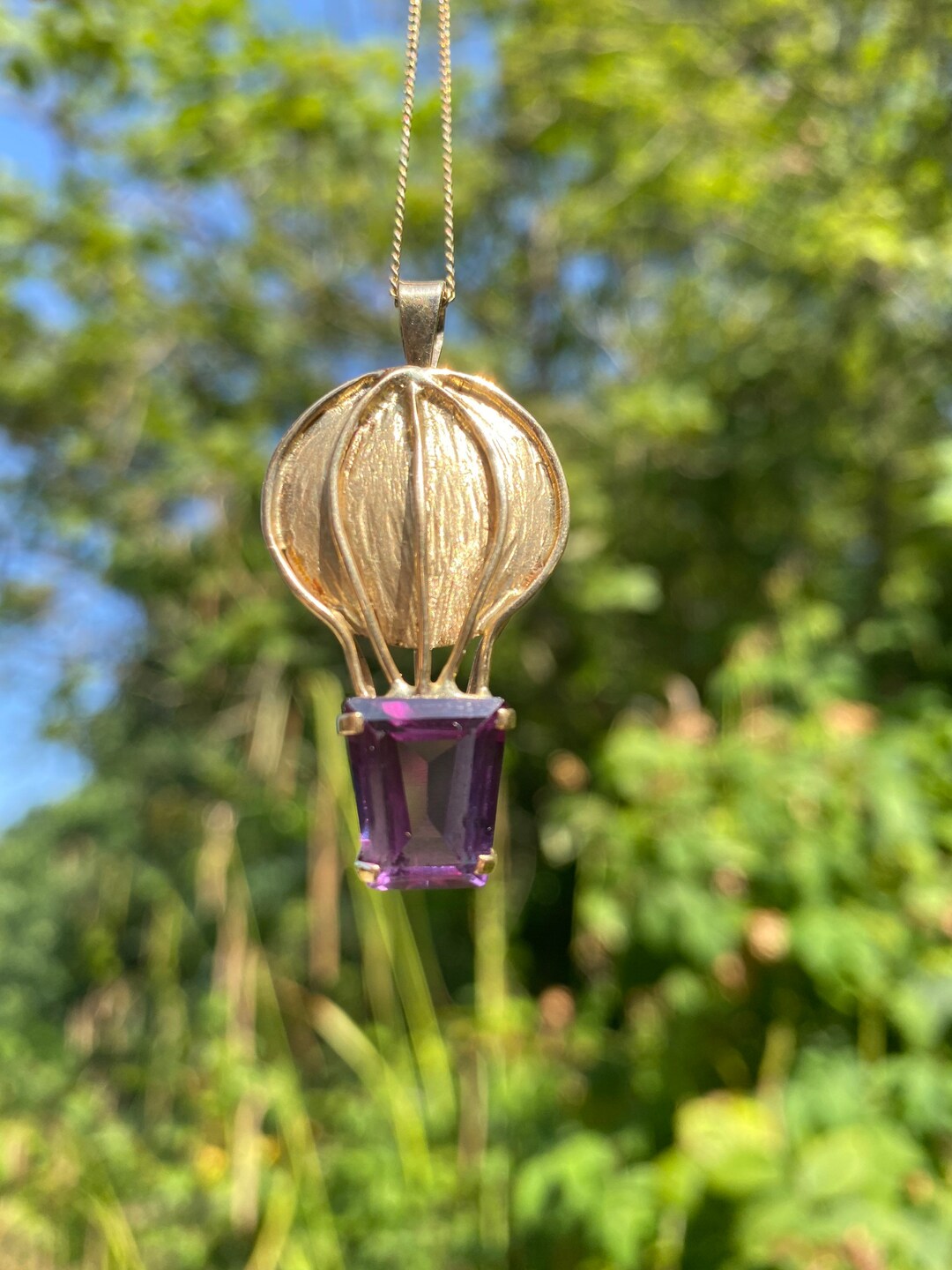 REDUCED Vintage 14k Gold and Alexandrite Hot Air Balloon Necklace - Etsy