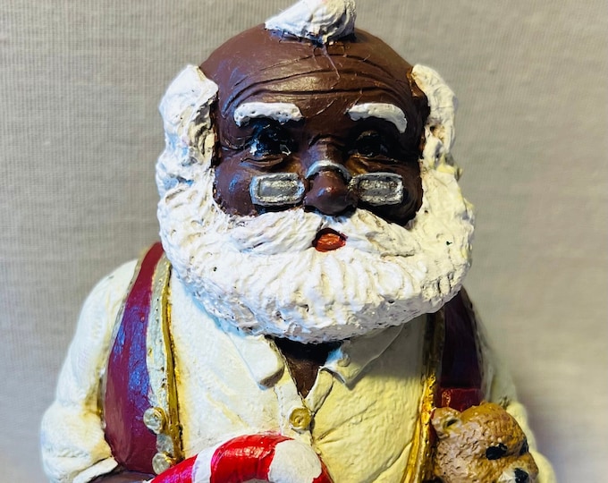 Handpainted Roly Poly Santa Holding a Candy Cane and Teddy Bear - Etsy