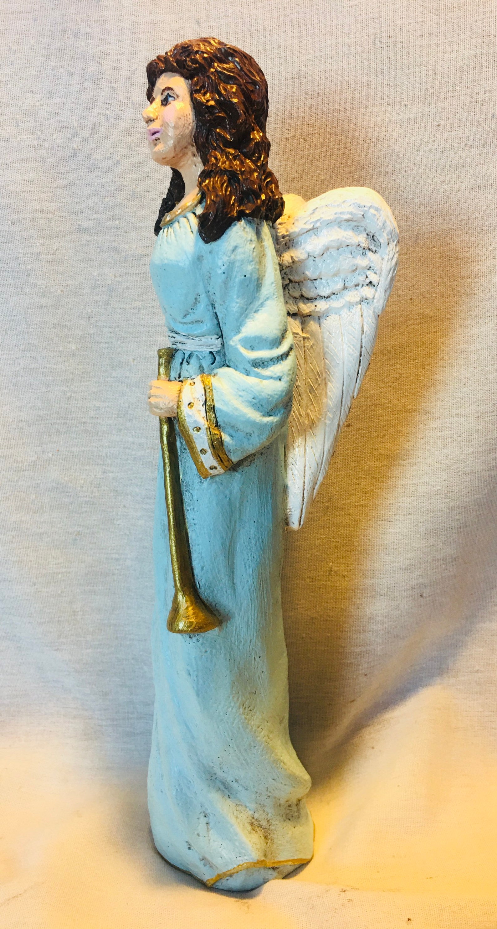 Handpainted angel With Horn - Etsy