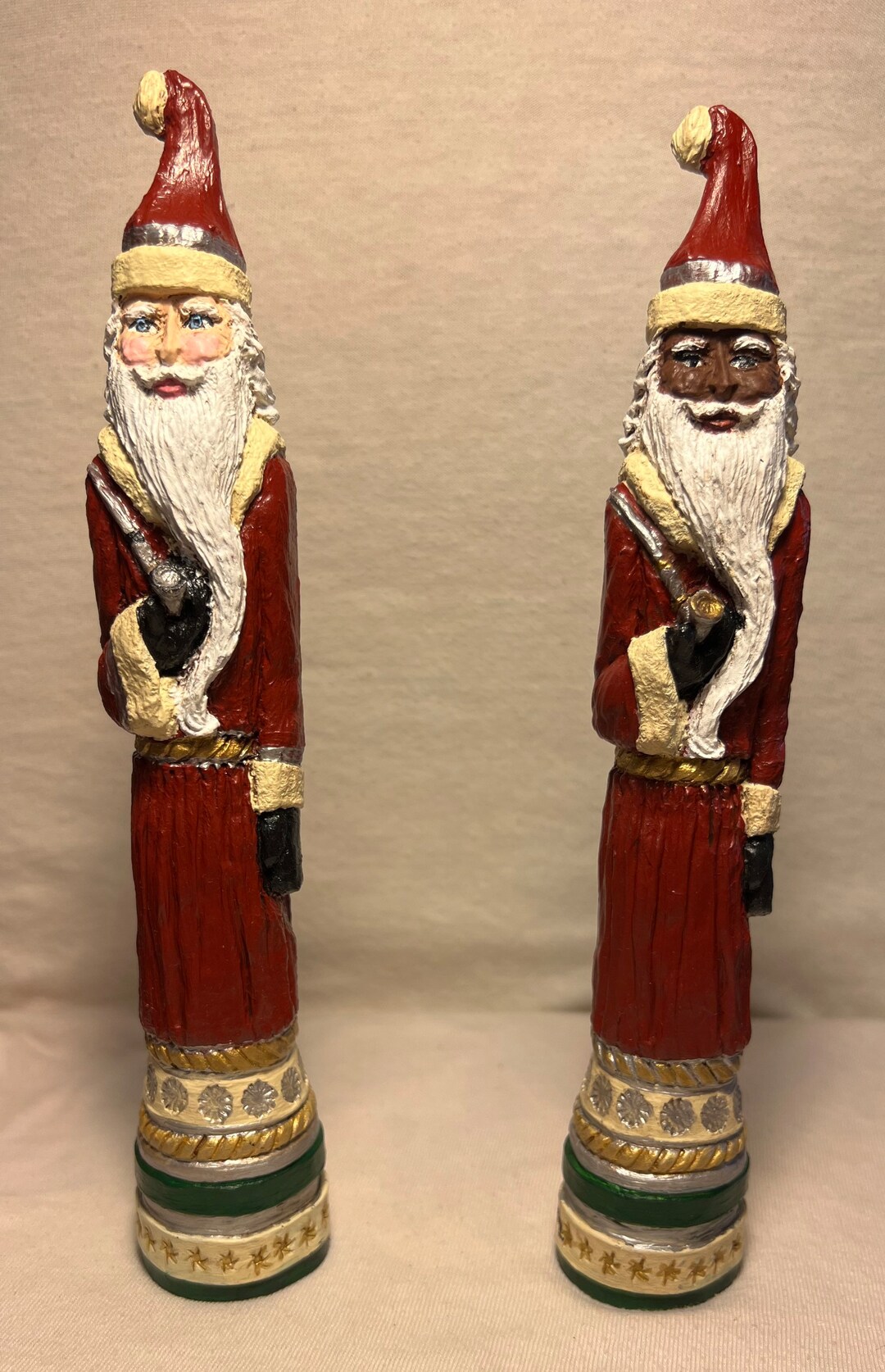 Handpainted santa With His Favorite Pipe Figurine - Etsy
