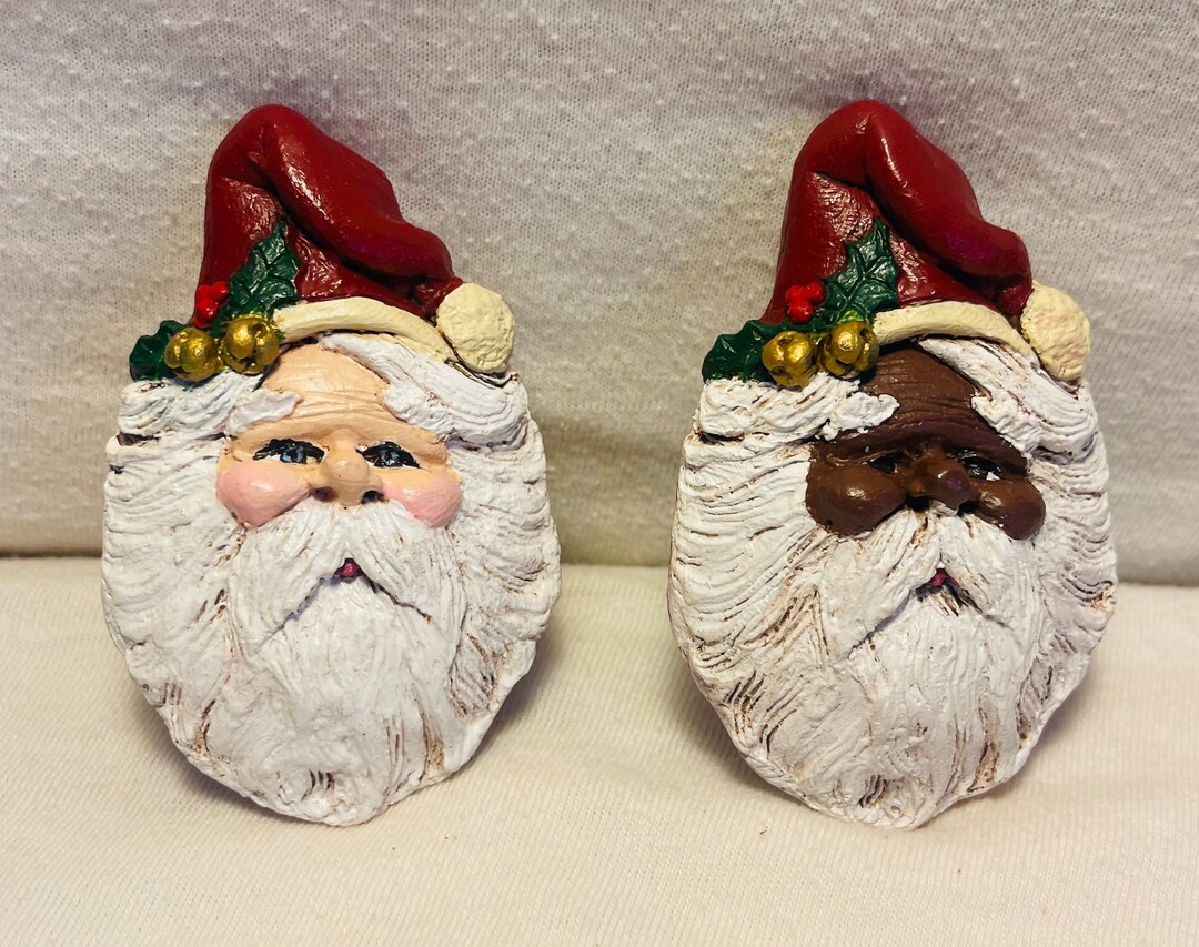 Handpainted Chunky Santa With Pipe - Etsy