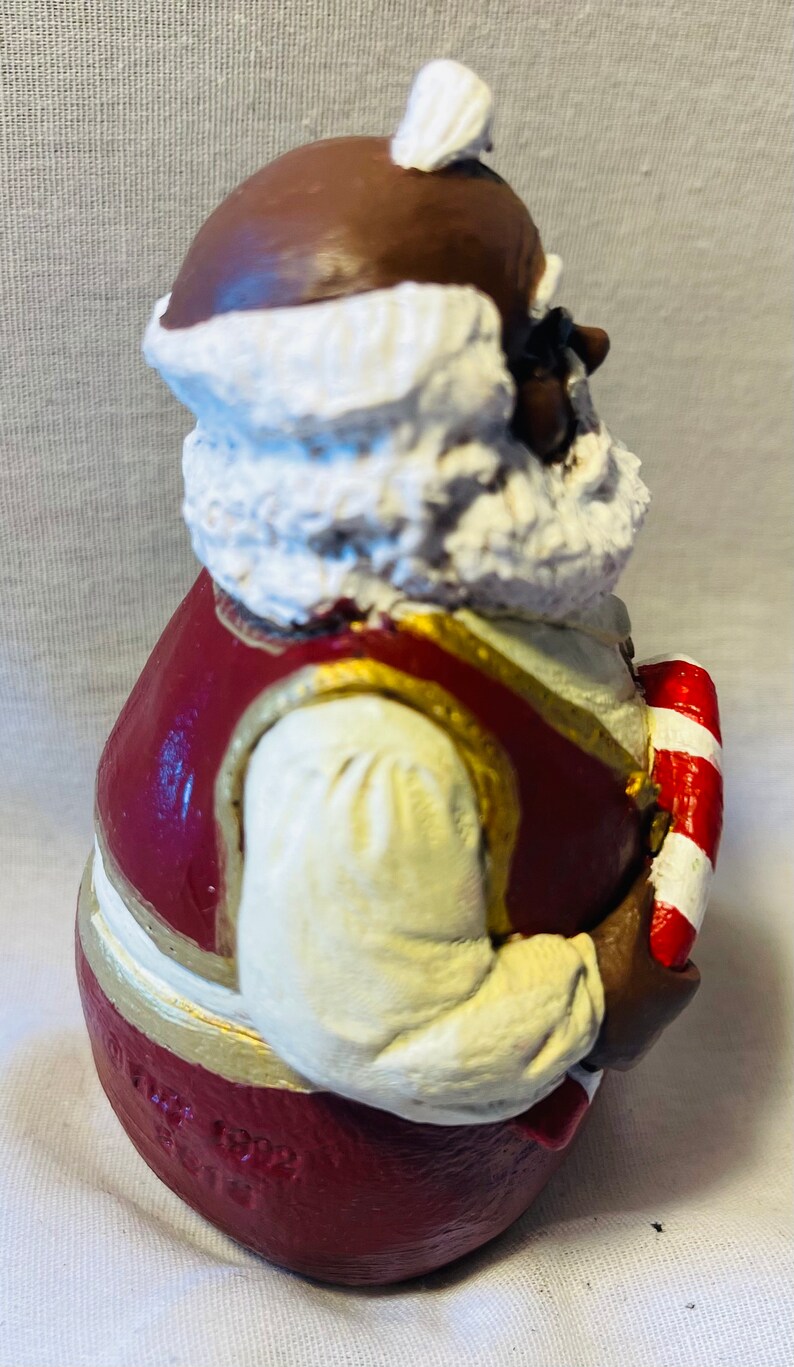 Handpainted Roly Poly Santa Holding a Candy Cane and - Etsy