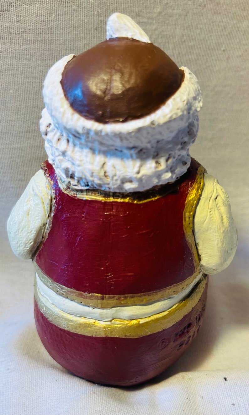 Handpainted Roly Poly Santa Holding a Candy Cane and - Etsy