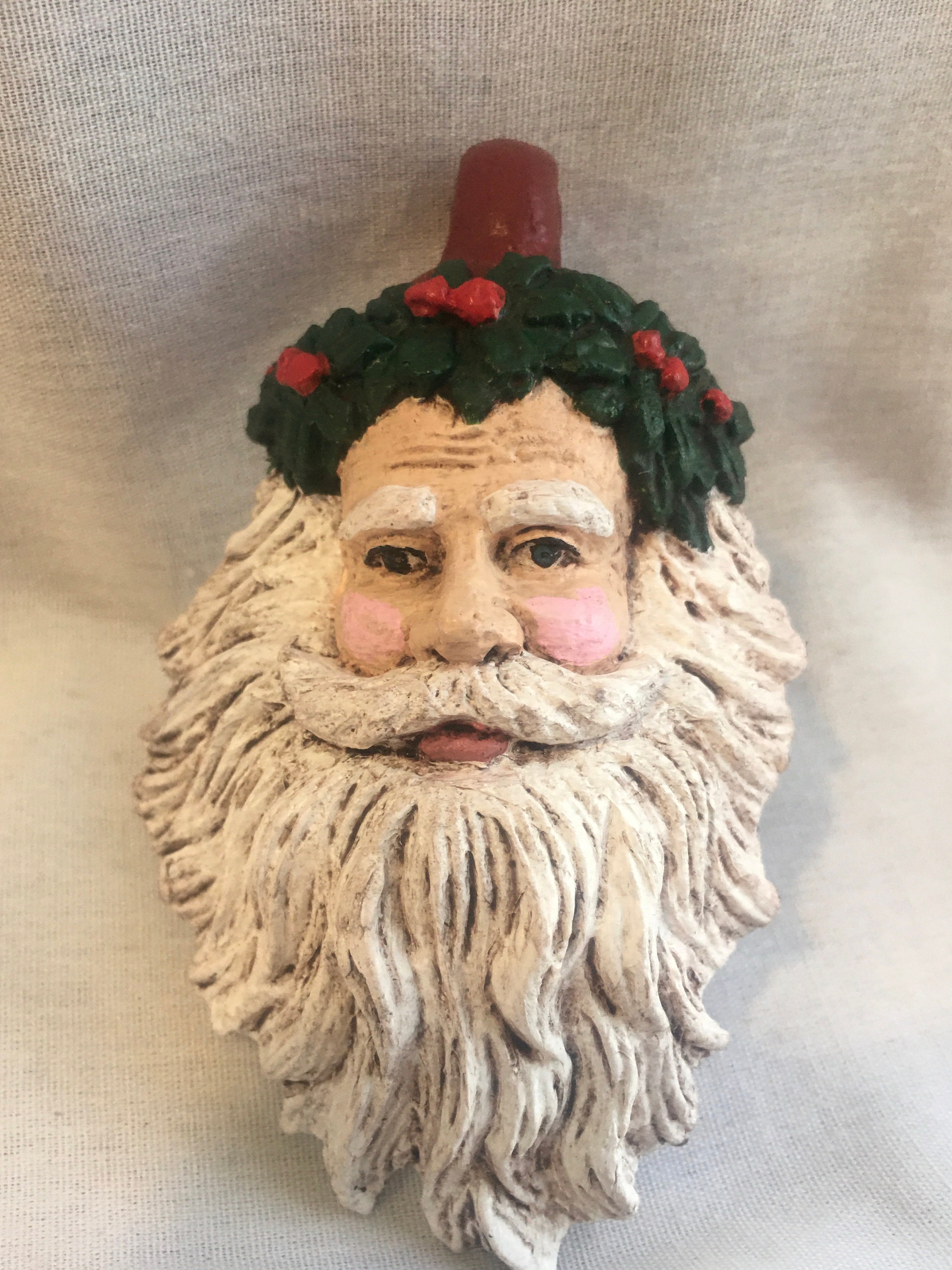 Handpainted Victorian Santa Ornament With Wreath Hat - Etsy