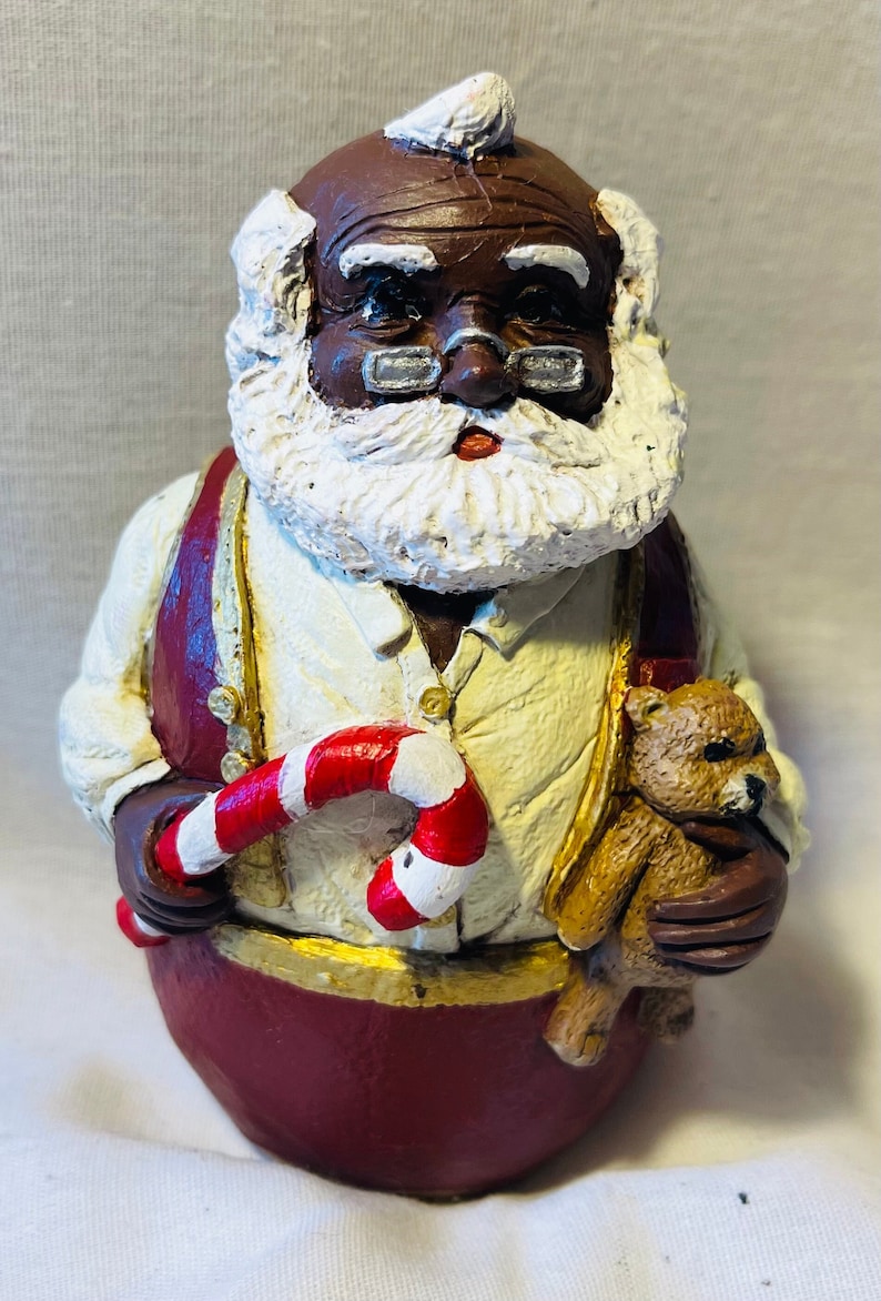 Handpainted Roly Poly Santa Holding a Candy Cane and - Etsy