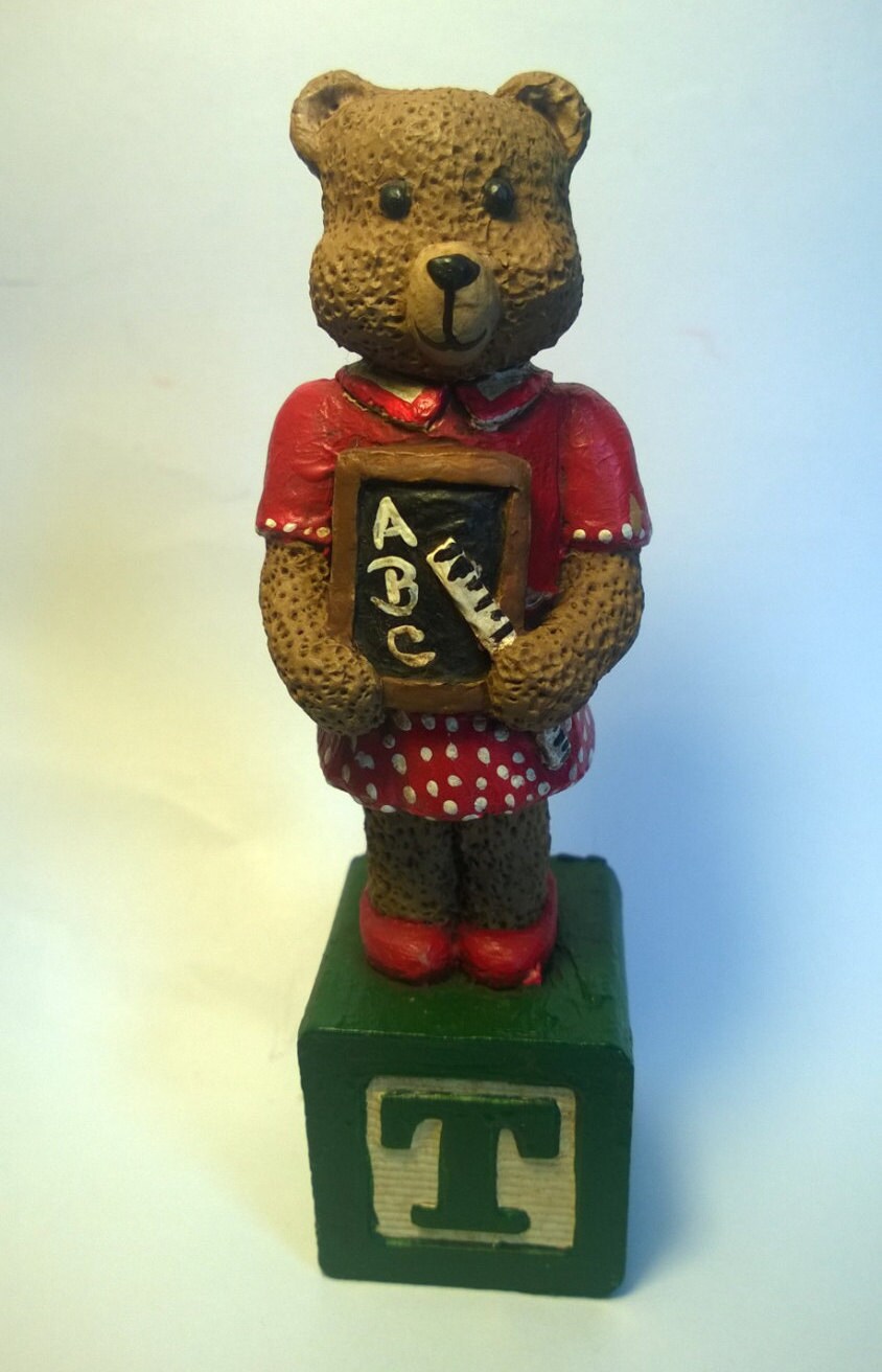 Teddy Bear Teacher With Chalkboard on Letter t - Etsy