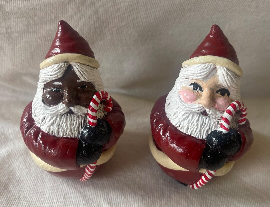 Handpainted Small “ Roly Poly Candy Cane” Santa - Etsy
