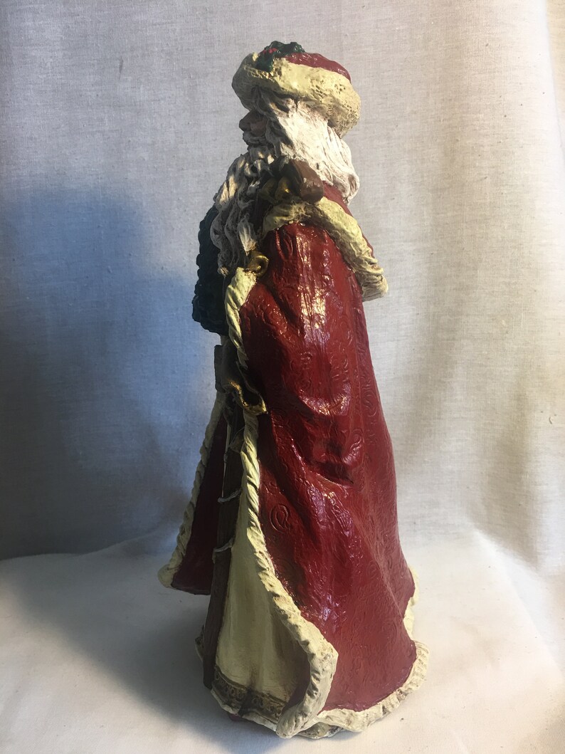 Handpainted Extra Large Santa Holding a Wreath and Staff - Etsy