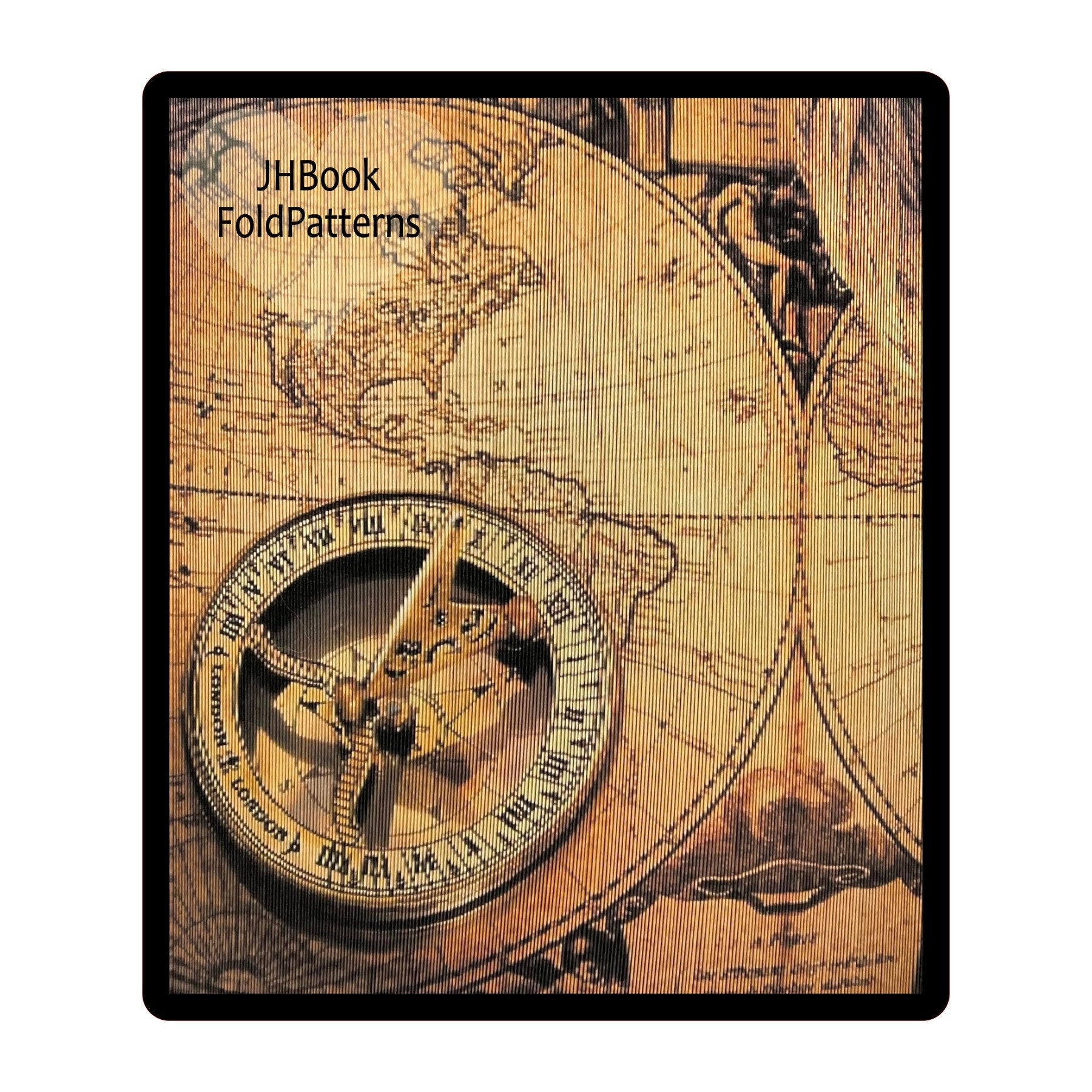Old Map and Compass Photo Strip Book Art Pattern 1062 - Etsy