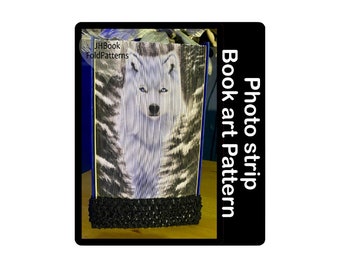 Wolf in Pine Trees Photo Strip Pattern, Fore-edge Book Art, Nature ...
