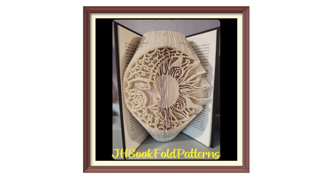 Sun and Moon Cut and Fold Book Art Pattern (5585) - Etsy