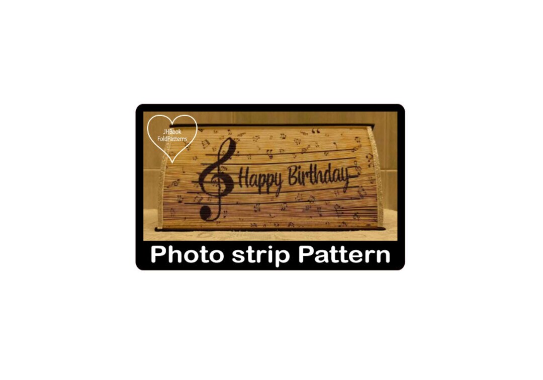 Happy Birthday Score Photo Strip Book Art Pattern 1059PS - Etsy