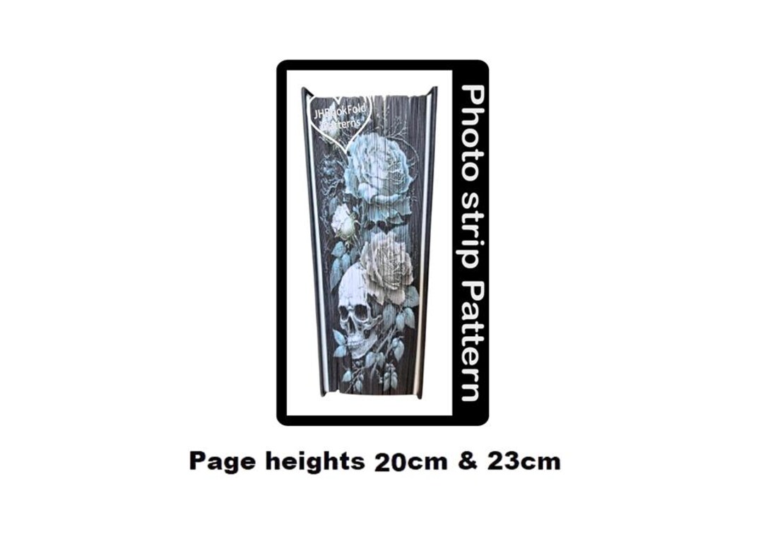 White Rose Skull Photo Strip Book Art Pattern (3234PS) - Etsy