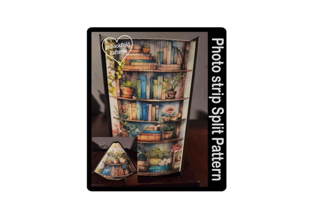 Book Shelves Split Photo Strip Pattern (2836PS) - Etsy