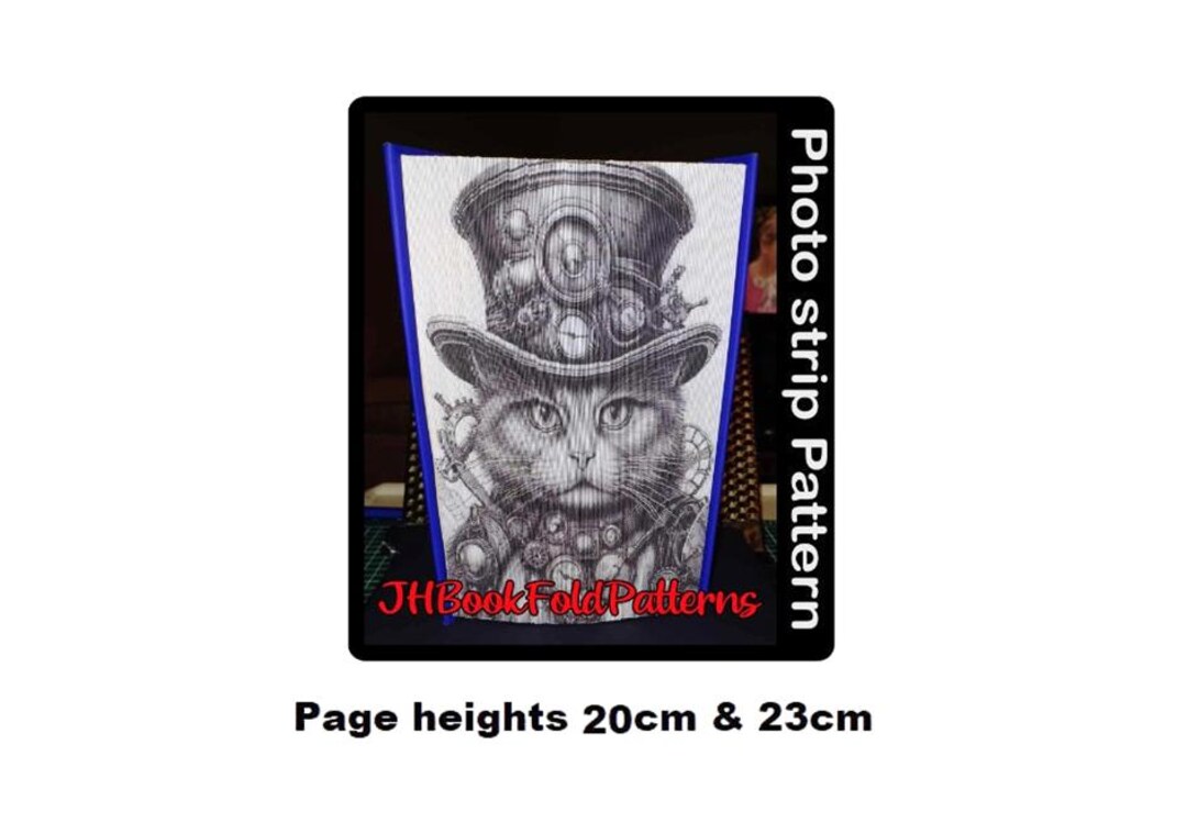 Steampunk Cat Photo Strip Book Art Pattern - Etsy