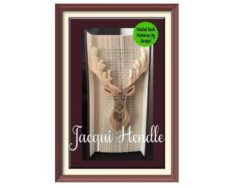 Folded Book Art Pattern Buck, Deer, Stag, Cut and Fold Pattern - Etsy