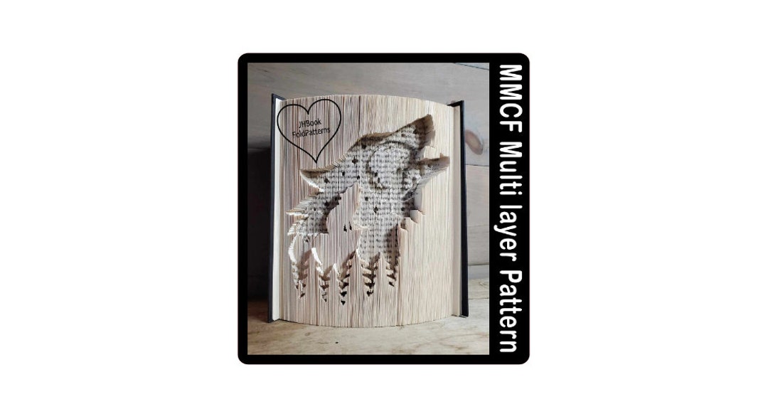 Wolf Multi Layer Cut and Fold Book Art Pattern (6129) - Etsy