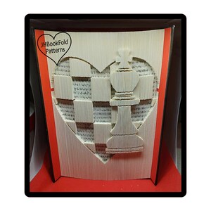 Chess Piece Heart Graph Multi Layer Cut and Fold Book Art Pattern ...