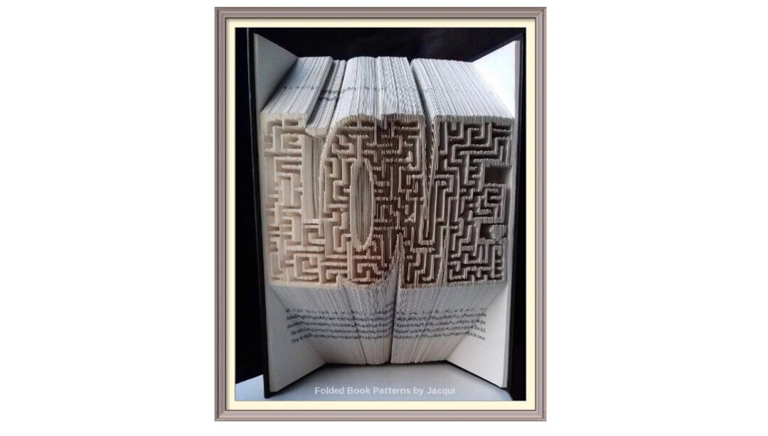 LOVE Maze Cut and Fold Book Art Pattern (B9) - Etsy