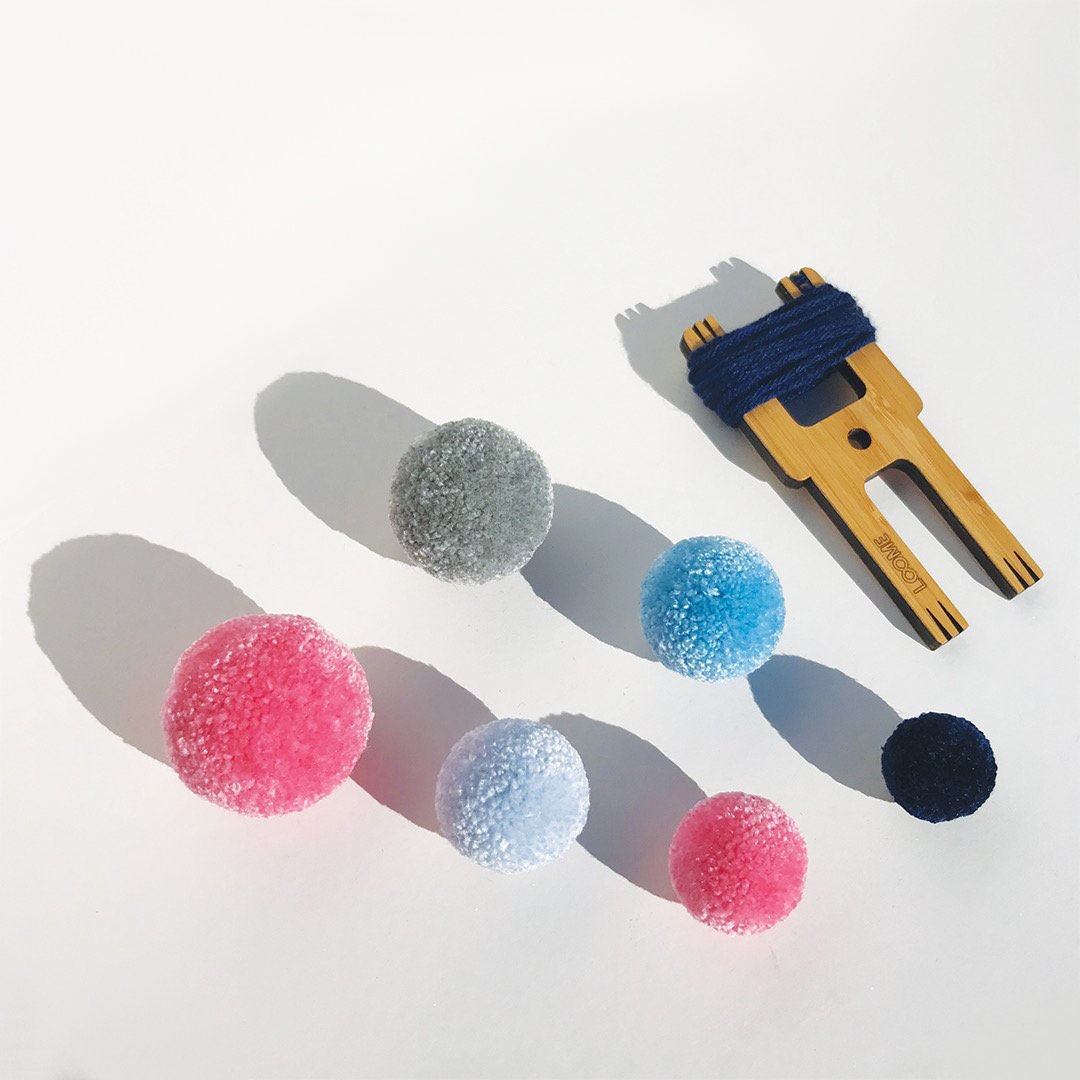 Pom Pom Maker Wood & 5-in-1 Tool Makes Multiple Size Pom - Etsy Ireland