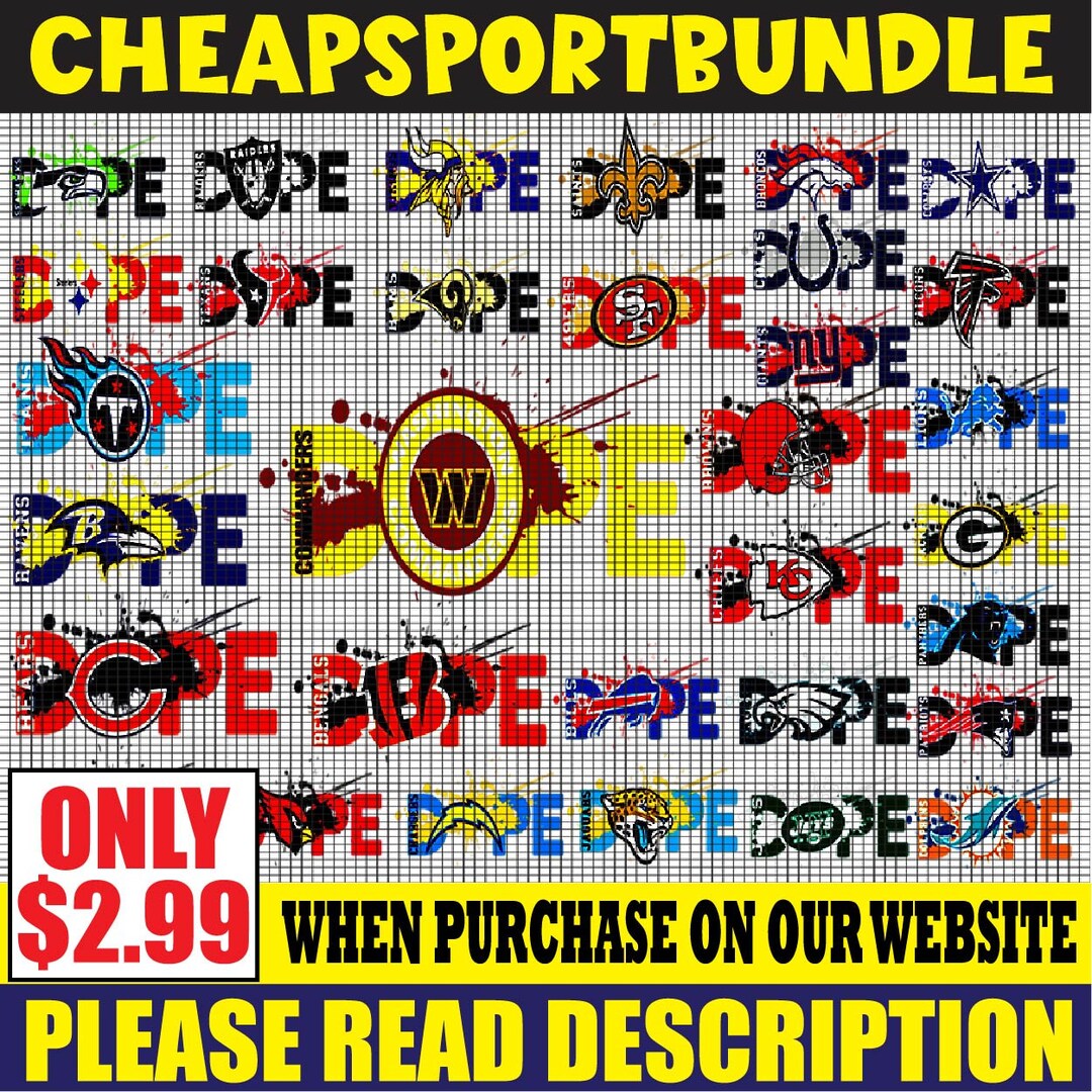 32 Files DOPE With NF-L Teams Bundle Svg Dope Svg NF-L Team - Etsy