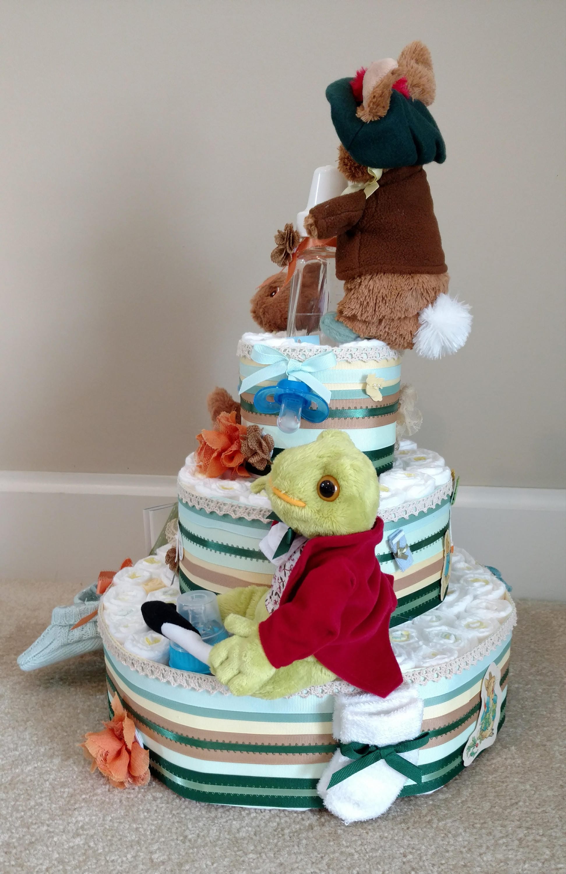 Peter Rabbit Diaper Cake, Peter Rabbit Baby Shower, Diaper Cake, Rabbit ...