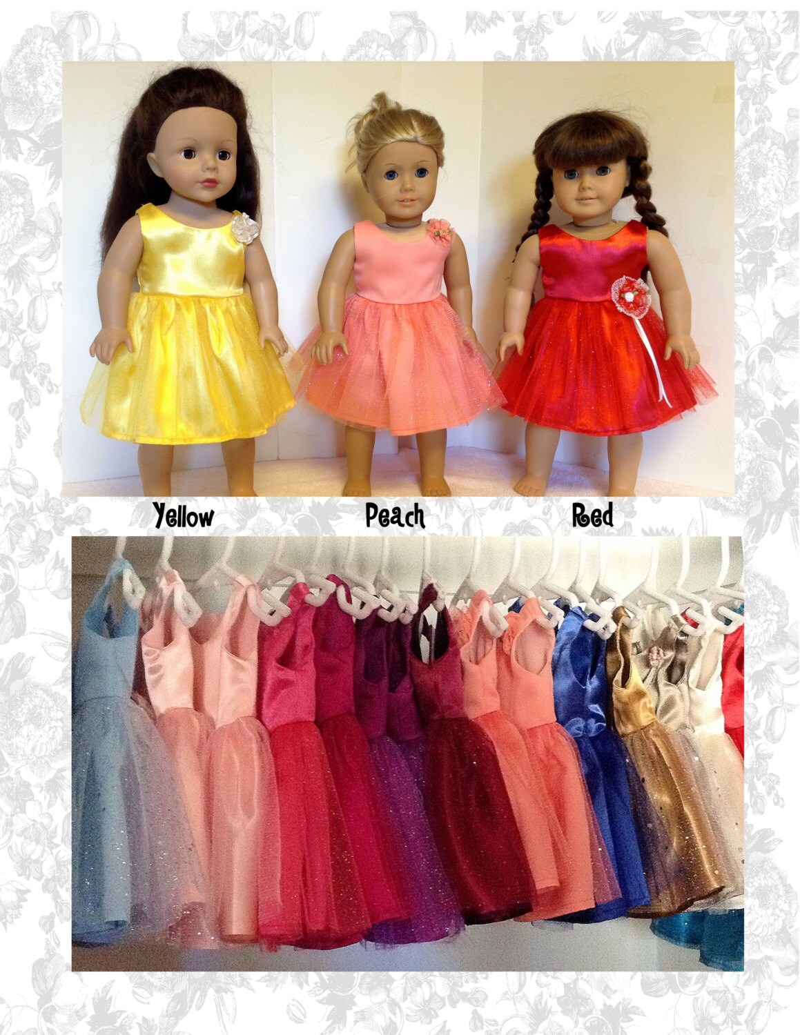 18 Inch Doll Clothes, Pretty, Pink, Satin,party Dress, Special Occasion ...