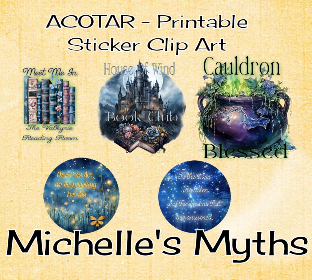 ACOTAR Themed Sticker Printable Sticker Clip Art Set 1 - Etsy