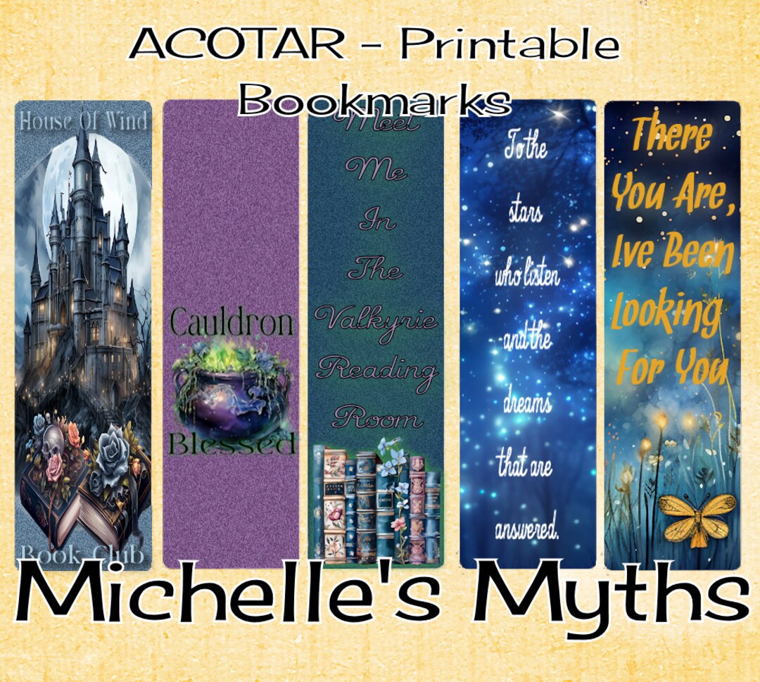 ACOTAR Themed Bookmarks Printable Bookmarks Set 1 - Etsy