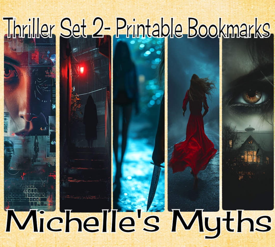 Thriller Printable Bookmarks Set 2 10 Bookmarks - Etsy