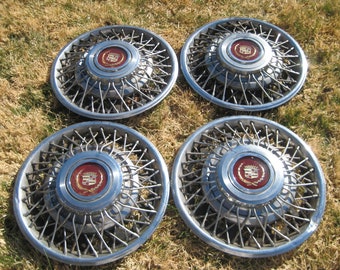 Cadillac Eldorado, Seville 1981-85 Wire Wheel 15 Inch Hubcaps W ...