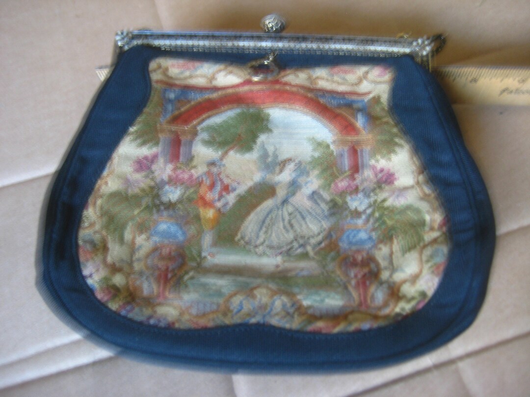 Tapestry Purse With Courting Scene. Antique - Etsy