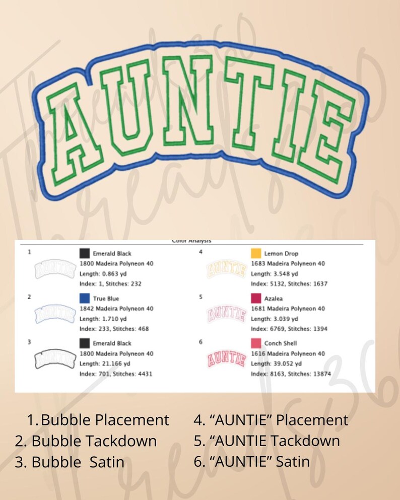 Auntie Double Applique Instant Download Embroidery File | Satin ...