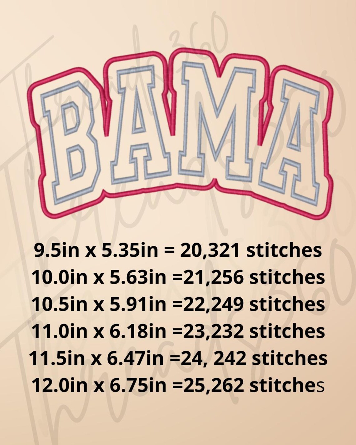 BAMA Double Applique Embroidery File for Machine Embroidery Instant ...