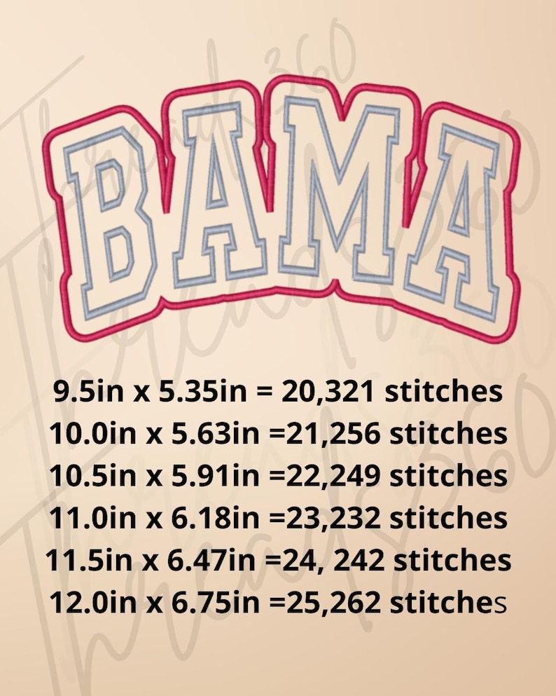 BAMA Double Applique Embroidery File for Machine Embroidery Instant ...