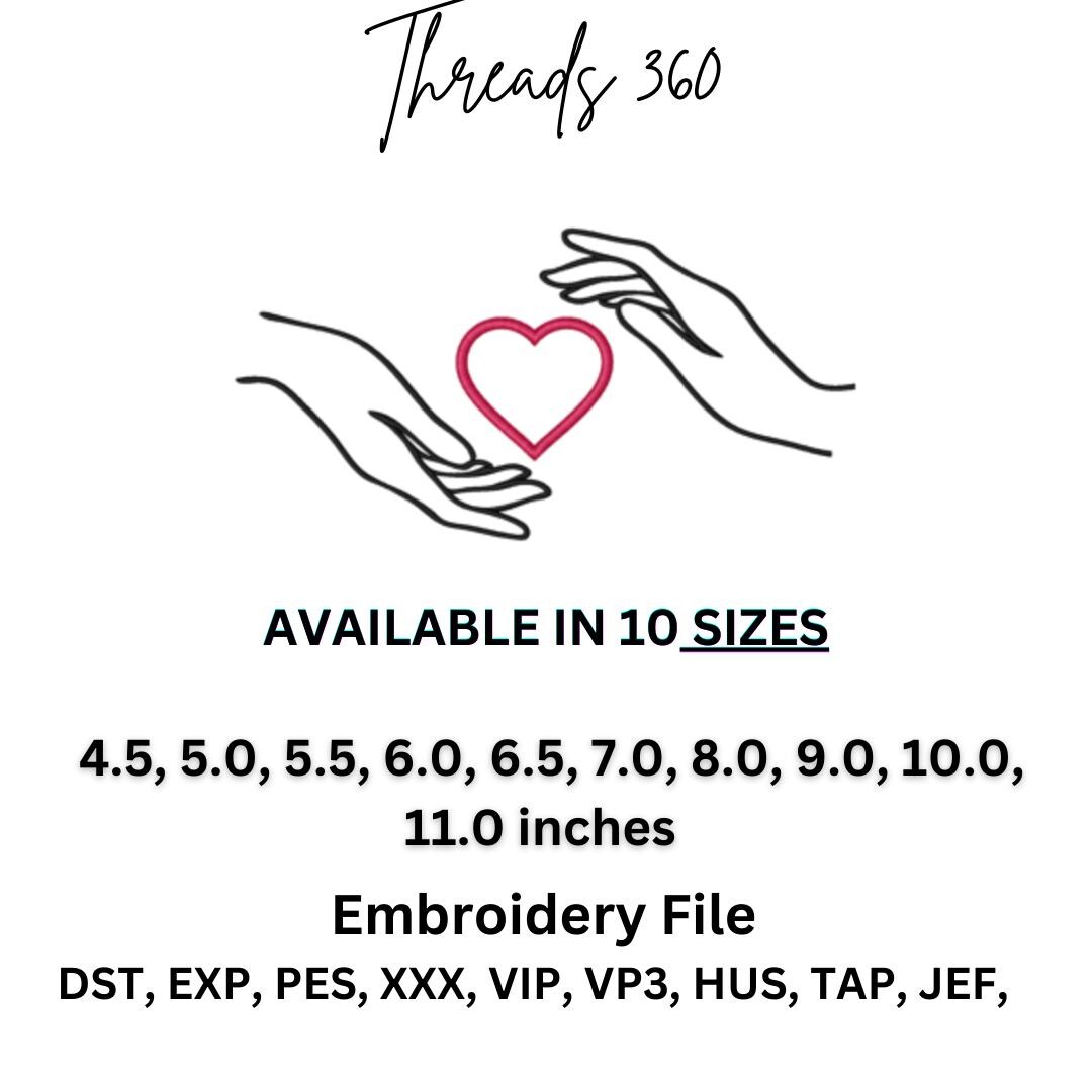 Woman Hands With Heart Applique Digital Download Embroidery Files - Etsy