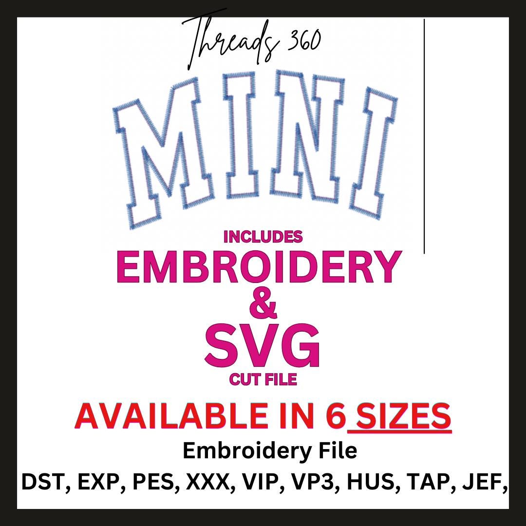 MINI SVG and Embroidery Design Bundle With Tackle Twill Border - Etsy