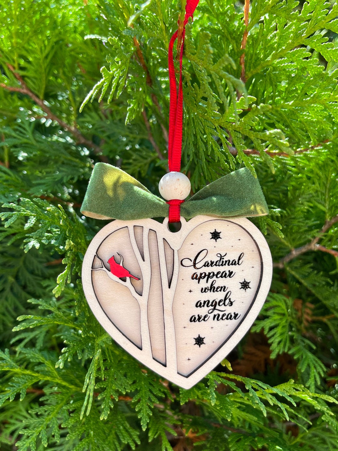Red Cardinal Memorial Holiday Ornament for Christmas - Etsy