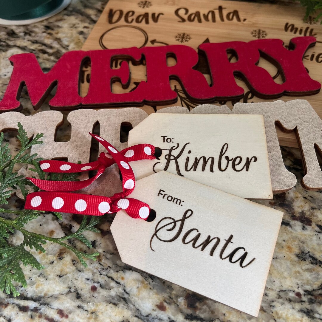 Custom Wood Name Tags From Santa for Christmas - Etsy