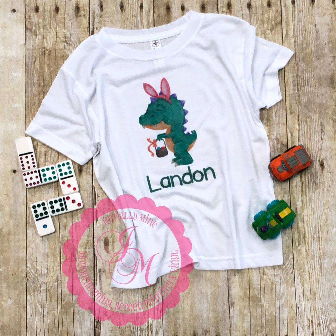 T Rex Bunny Easter Shirt With Your Childs Name - Etsy