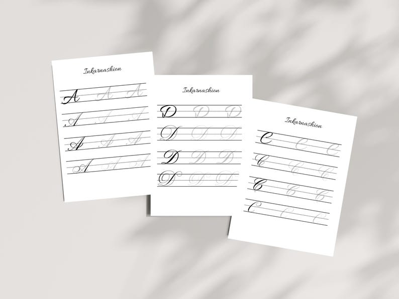 A to Z Different Styles Calligraphy Font Practice Worksheet - Etsy